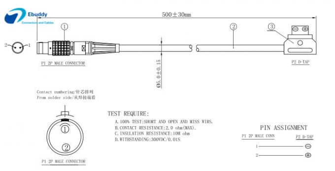 LemoのSMA RFケーブルへの注文の送電線アセンブリ サービスLemo FFA S Coxialの男性